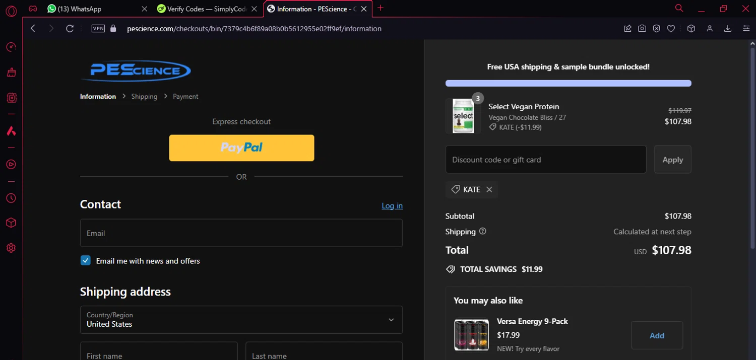 PEScience Discount Codes - 15% Off | September 2024