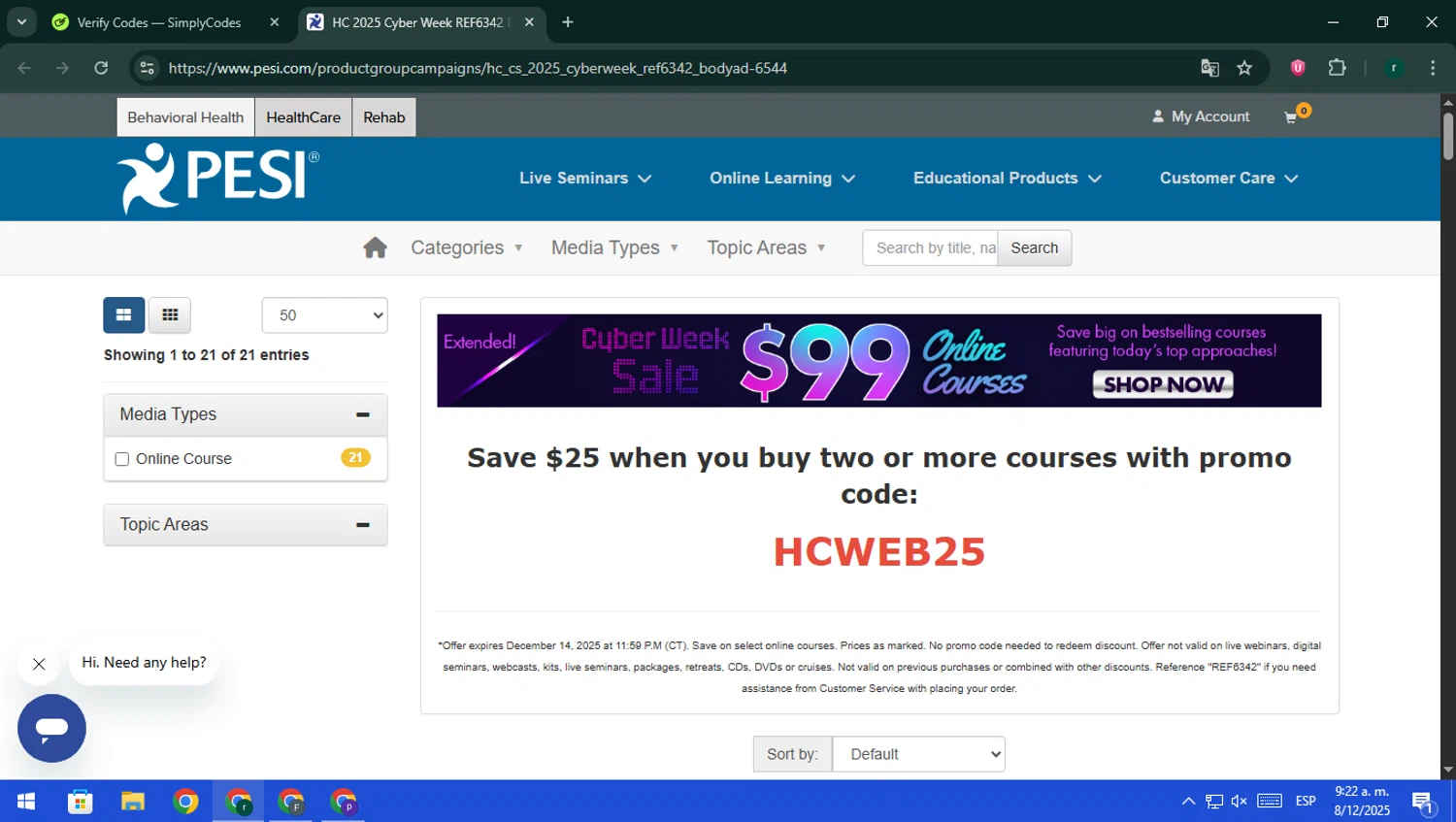 PESI Promo Codes - $25 Off (3 Verified) Dec 2025