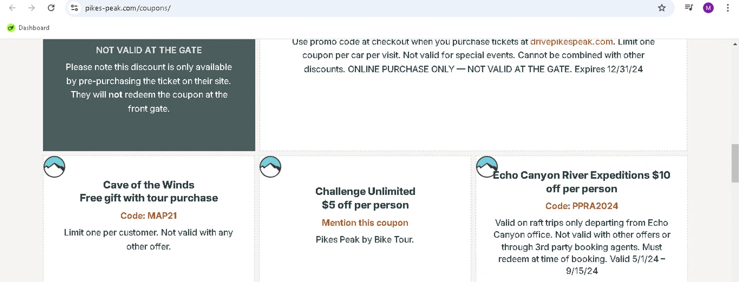 Pikes Peak Discount Codes - $2 Off | October 2024