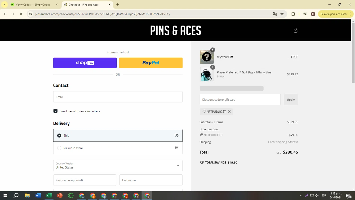 Pins and Aces Discount Codes - $20 Off | October 2024