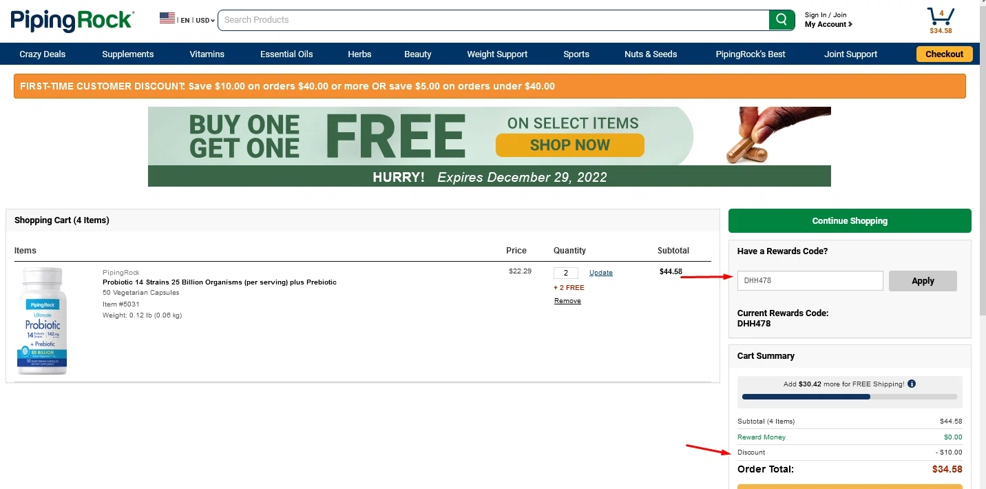 Piping Rock Coupons - $10 Off | January 2025