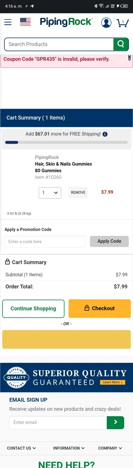 Piping Rock Coupons - $10 Off | January 2025