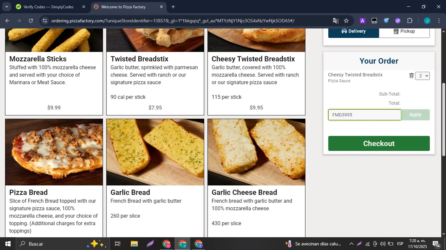 Pizza Factory Promo Codes - $5 Off (4 Verified) Dec 2025