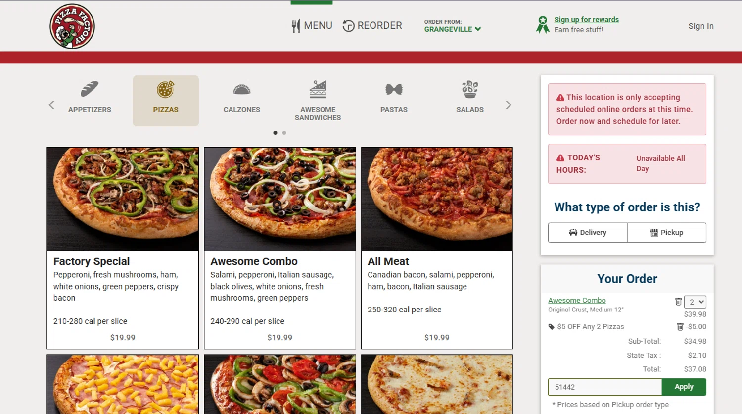 Pizza Factory Promo Codes - $5 Off (2 Verified) Feb 2026