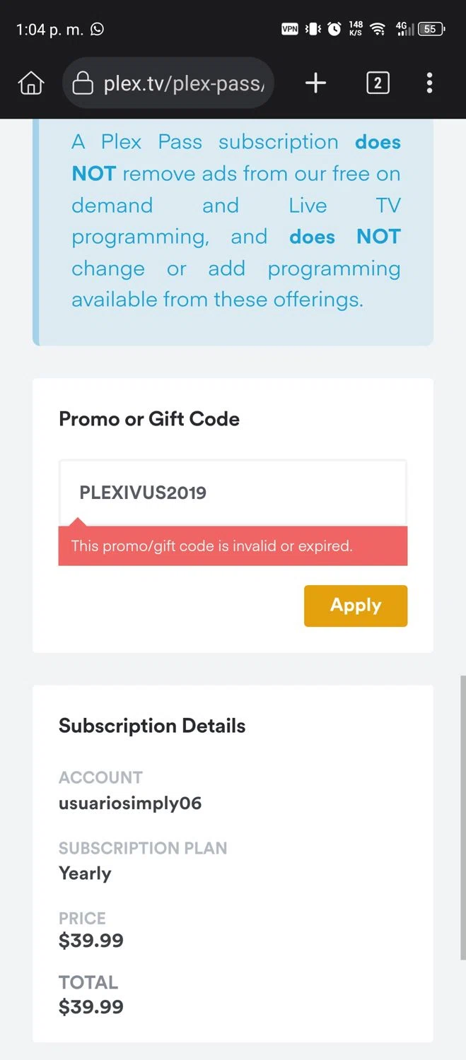 Plex Promo Codes (1 Verified) - 25% Off w/Code Jun 2025