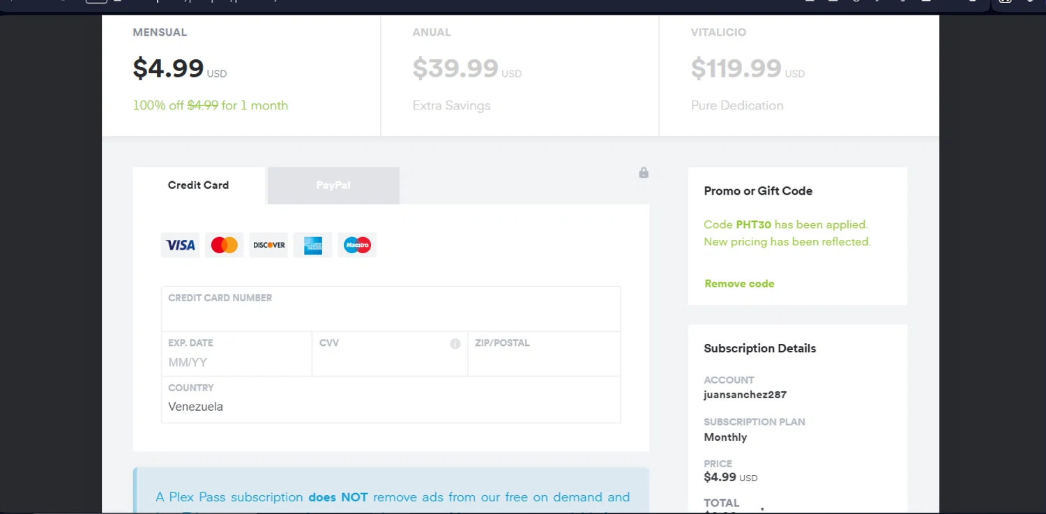 Plex Promo Codes (1 Verified) - w/Code Apr 2025