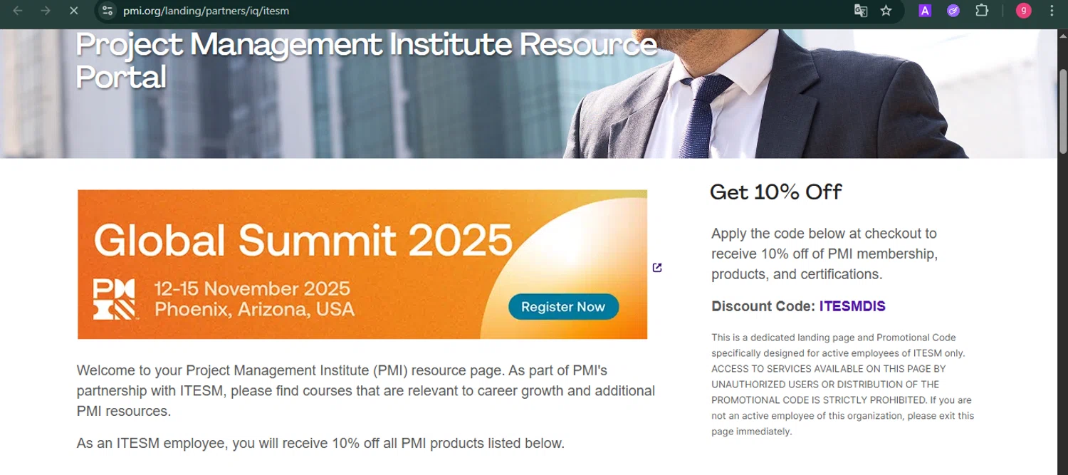 PMI Promo Codes (2 Verified) - 10% Off w/Code Sep 2025