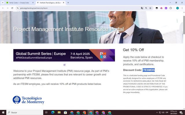 PMI Promo Codes (2 Verified) - 10% Off w/Code Apr 2025