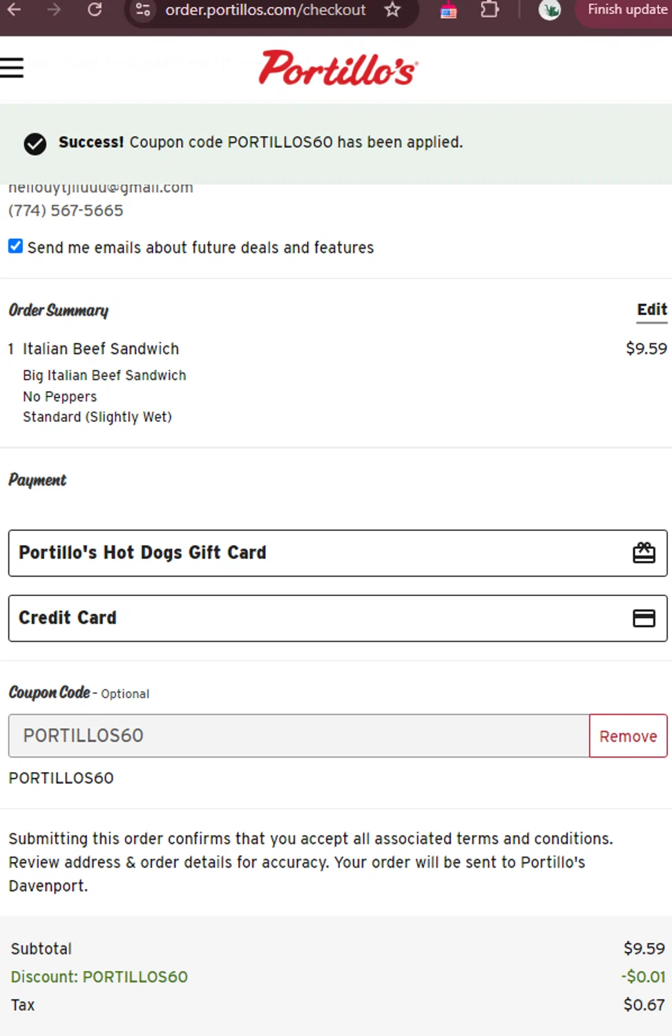 Portillo's Coupon Codes - 1% Off | November 2024