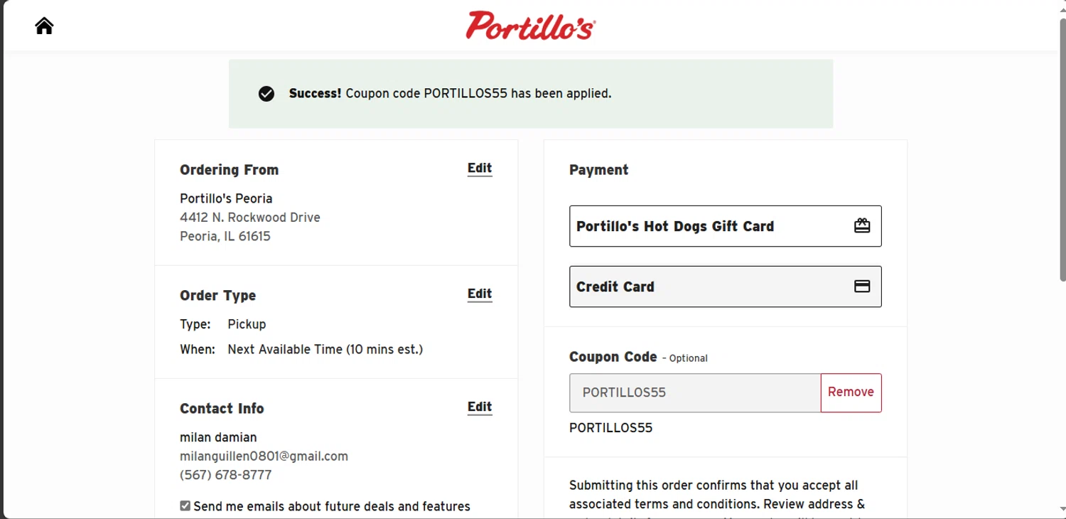 Portillo's coupons store