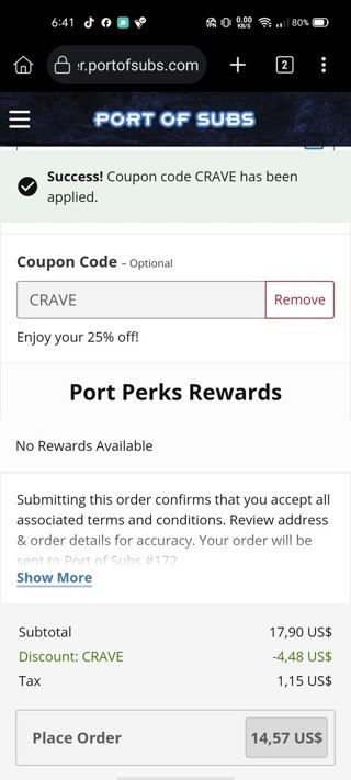 Port of Subs Promo Codes - 25% Off Coupons Aug 2025