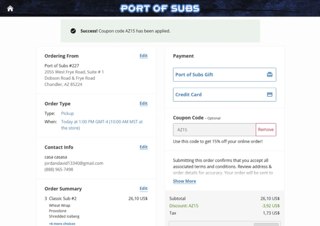 Port of Subs Coupon Codes (2 Verified) - 25% Off Mar 2025