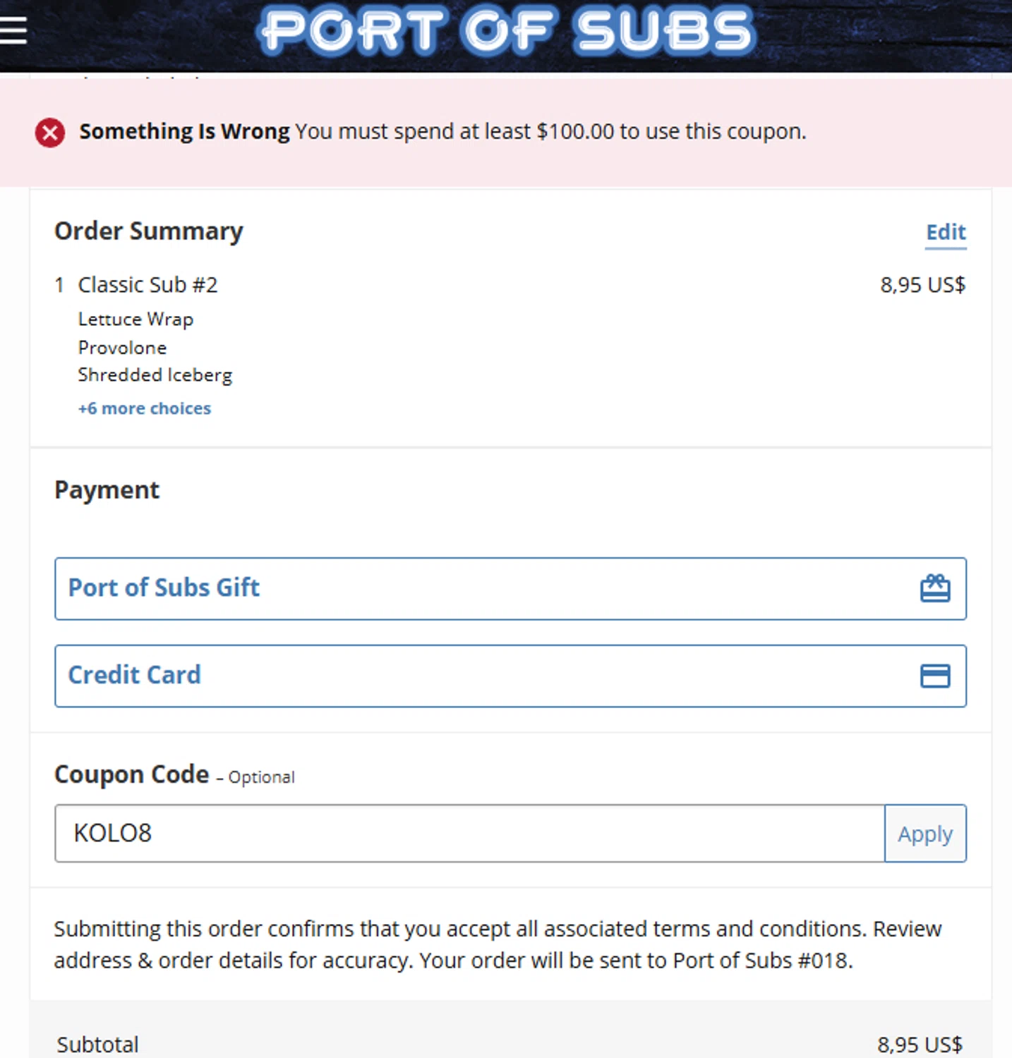 Port of Subs Promo Codes - 25% Off Coupons Nov 2025