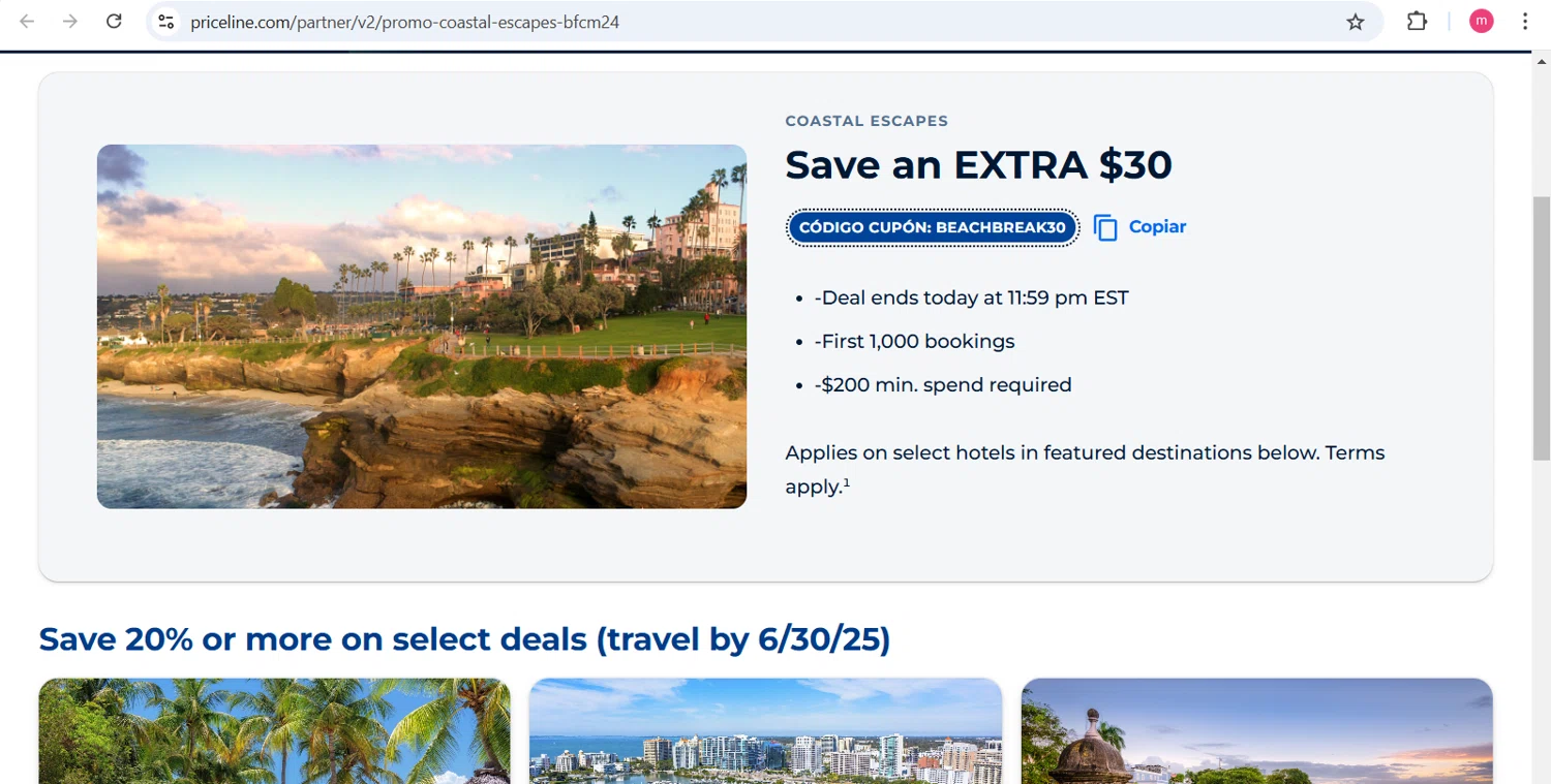 Priceline Promo Codes & Cyber Monday 2024 Deals - $30 Off