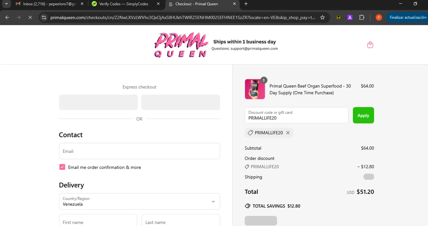 Primal Queen Promo Codes (16 Verified) - 25% Off Nov 2025