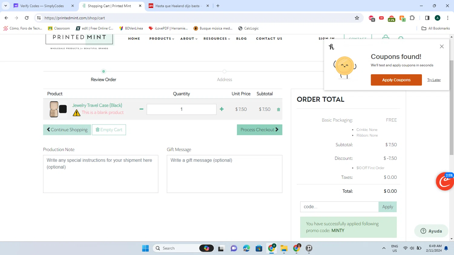 Printed Mint Promo Codes (2 Verified) - $10 Off Jan 2025