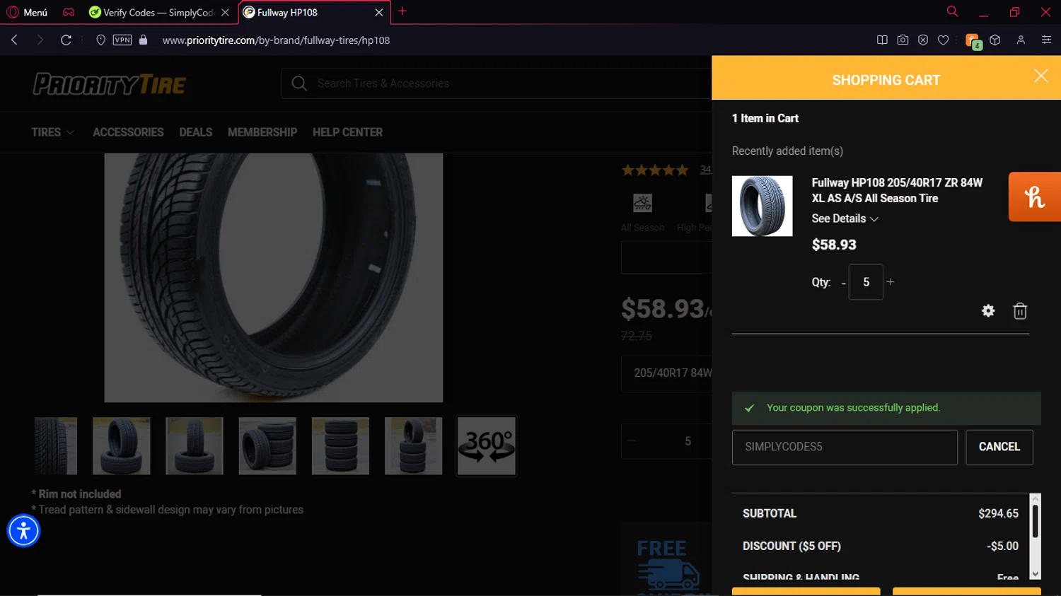 Priority Tire Coupon Codes - $5 Off | October 2024