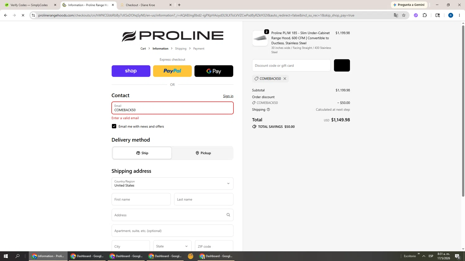 Proline Range Hoods Promo Codes - 5% Off Coupons May 2026