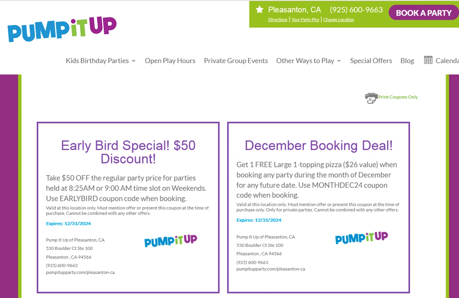 Pump It Up Promo Codes - $30 Off | January 2025