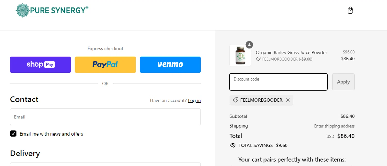 Pure Synergy Coupon Codes - 20% Off | January 2025