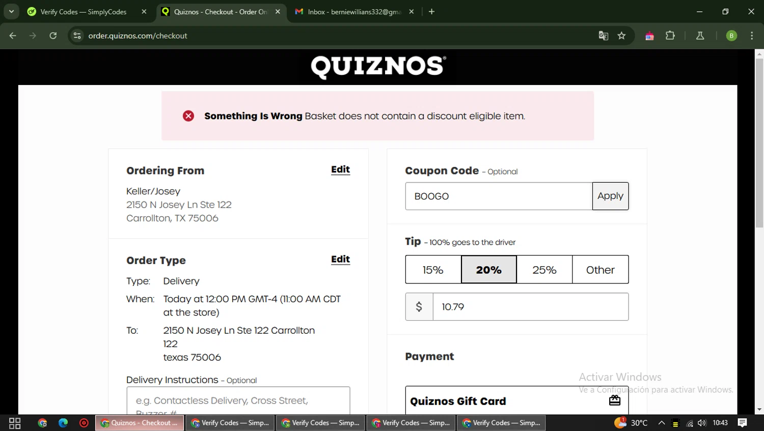 Quiznos Promo Codes - 15% Off (1 Verified) Apr 2026