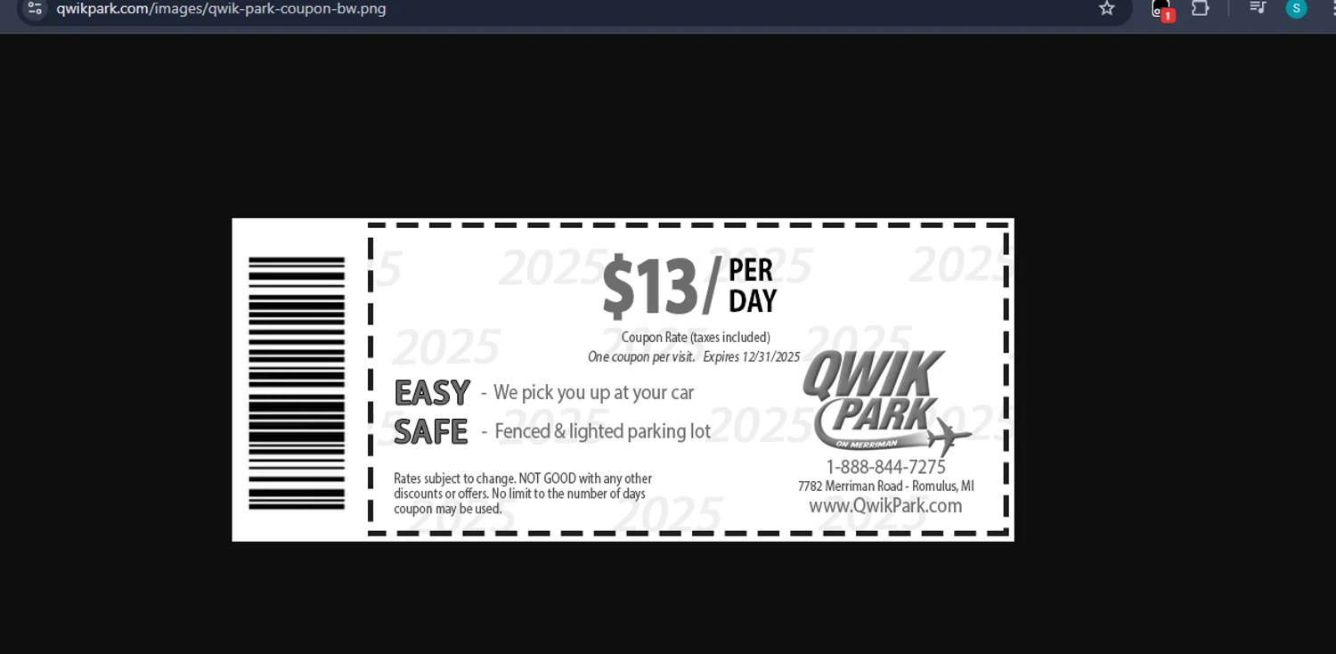 Qwik Park Coupons & Black Friday 2024 Deals - 13 Usd Per Day