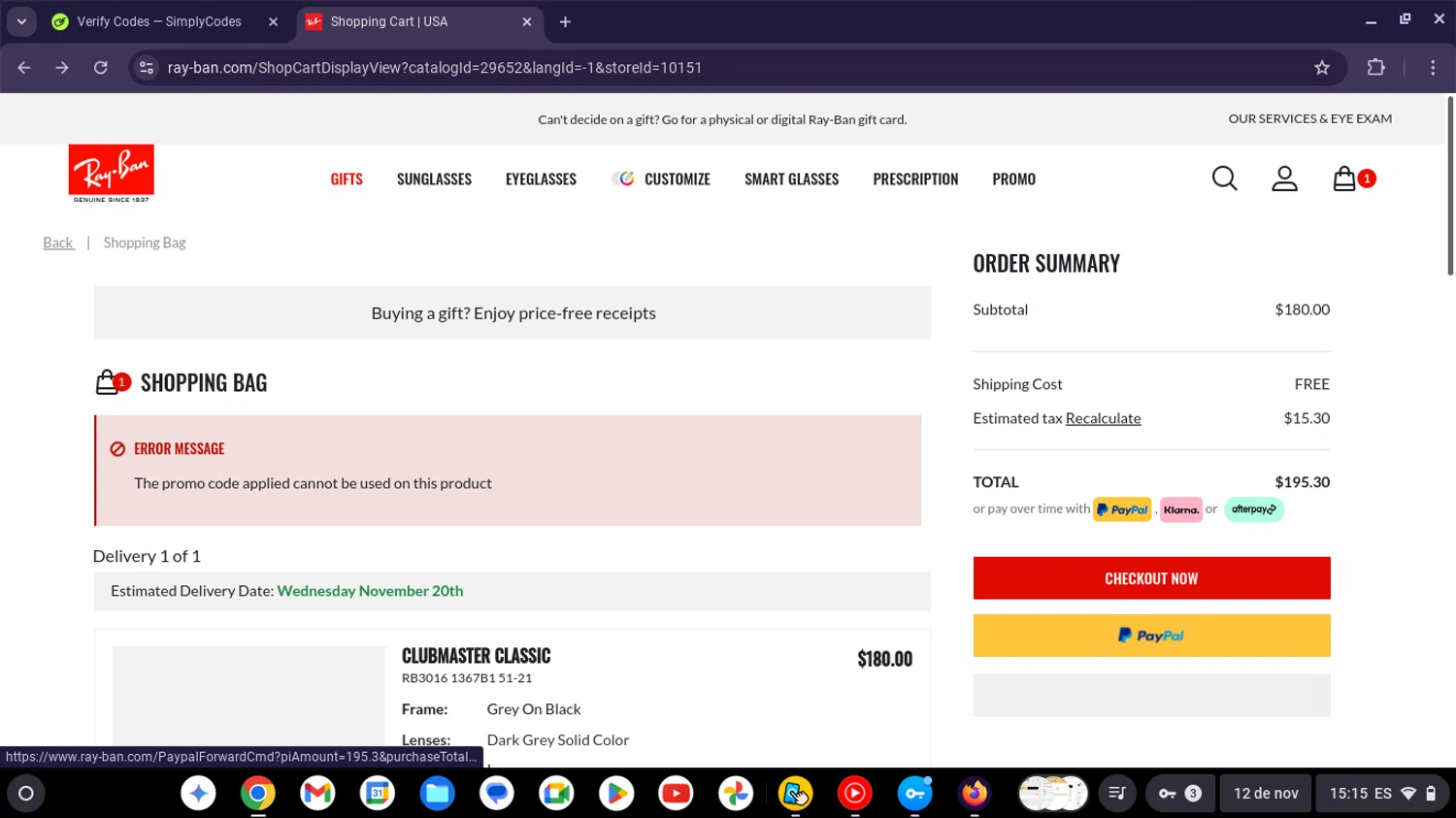 Ray-Ban Promo Codes - $10 Off | November 2024