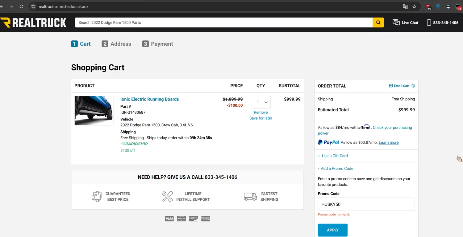 RealTruck Promo Codes - $50 Off Coupons Sep 2025