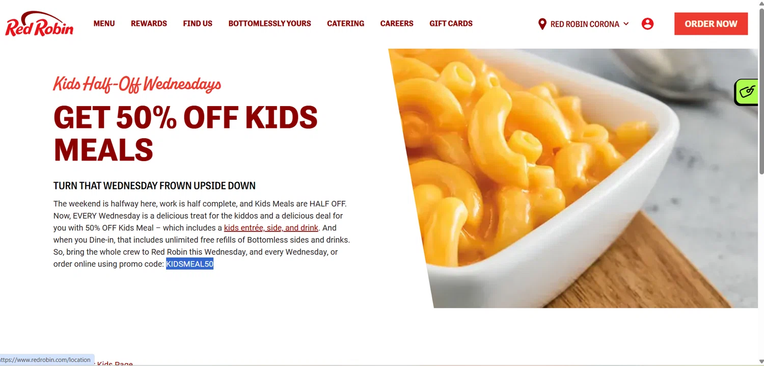 Red Robin Promo Codes - 15% Off (1 Verified) Nov 2025