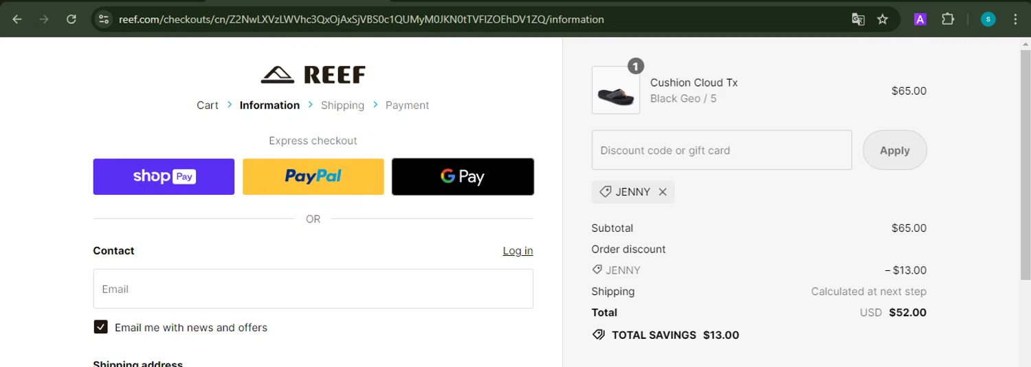 Reef Discount Codes - 20% Off | September 2024