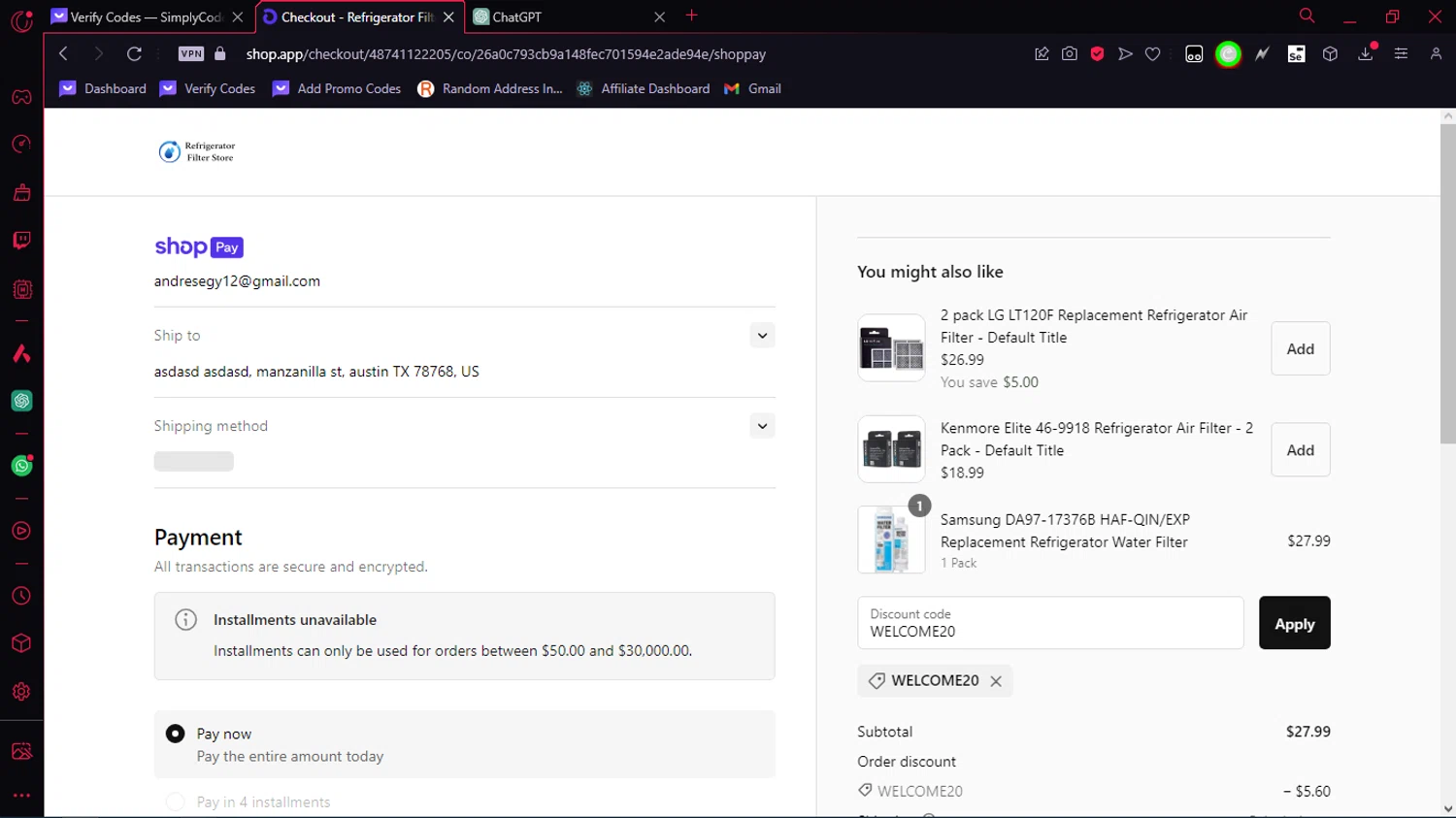 Refrigerator Filter Store Discount Codes - 20% Off | October 2024