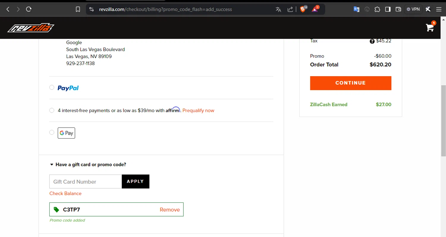 Revzilla Promo Codes - 10% Off | September 2024
