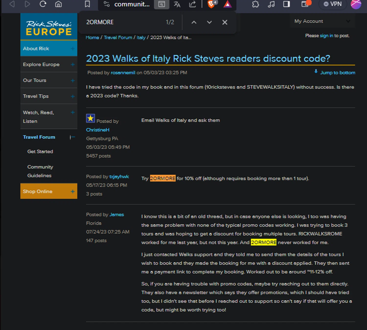 Rick Steves Promo Codes - 20% Off | January 2025