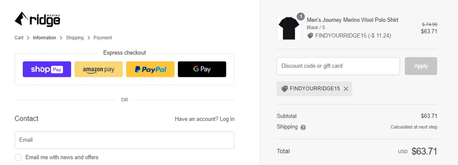 Ridge Merino Coupon Codes - 15% Off | October 2024