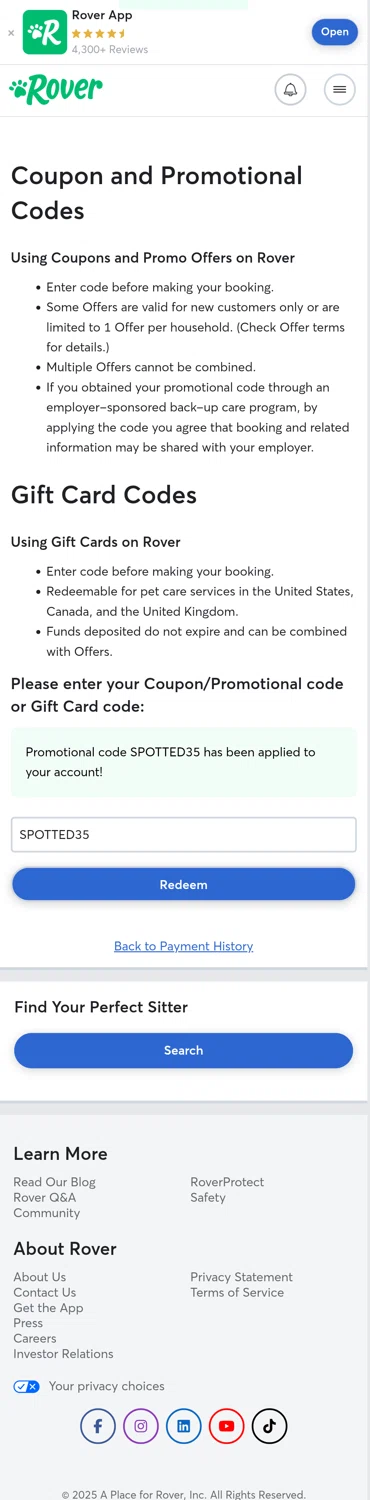 Rover Promo Codes - $35 Off (2 Verified) Jan 2026