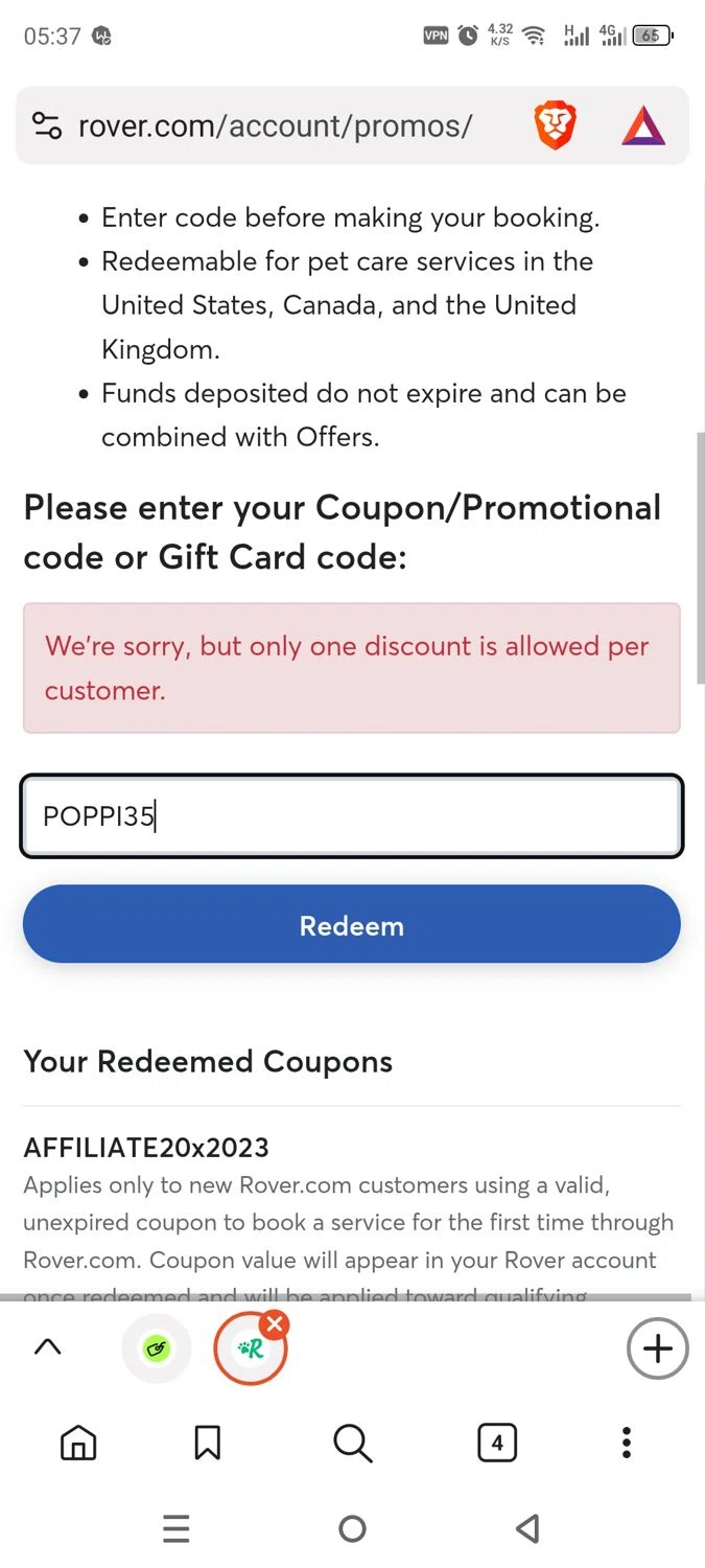 Rover Promo Codes (4 Verified) - $35 Off w/Code Oct 2025
