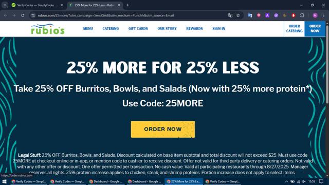 Rubio's Discount Codes - 25% Off (2 Verified) Oct 2025