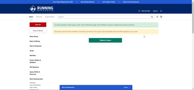 Running Warehouse Coupon Codes - up to 20% Off | November 2024