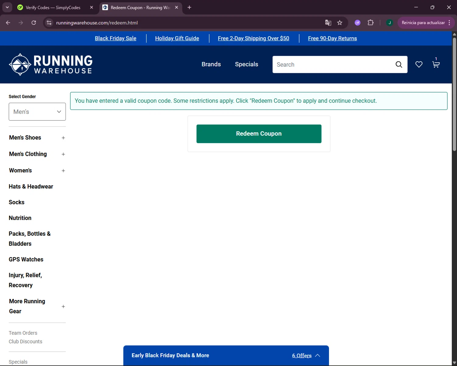 Running Warehouse Promo Code - 20% Off December 2025