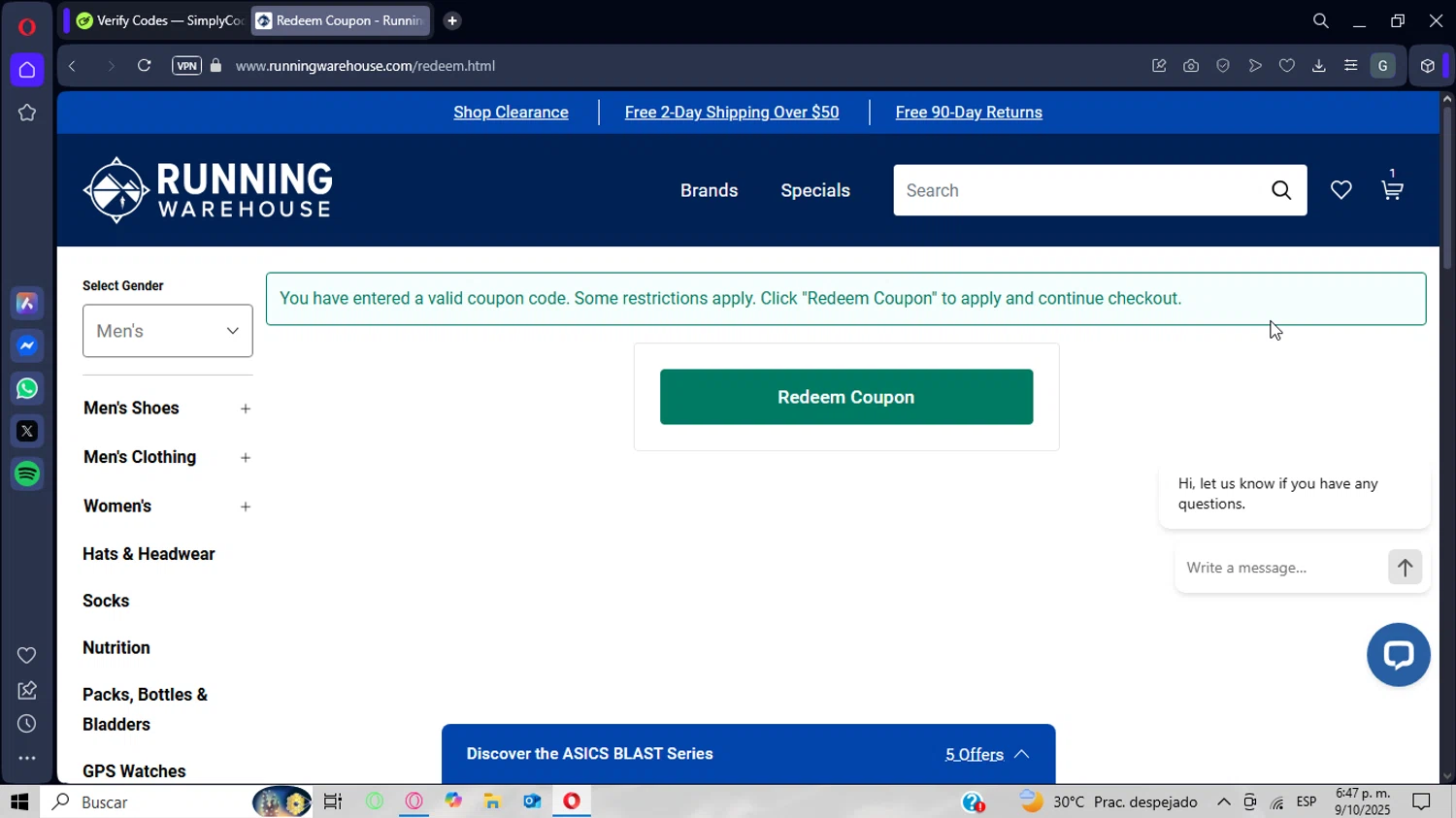 Running Warehouse Promo Codes - 20% Off November