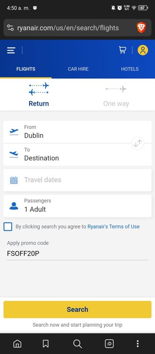 Ryanair Promo Codes (1 Verified) - 20% Off w/Code Apr 2025