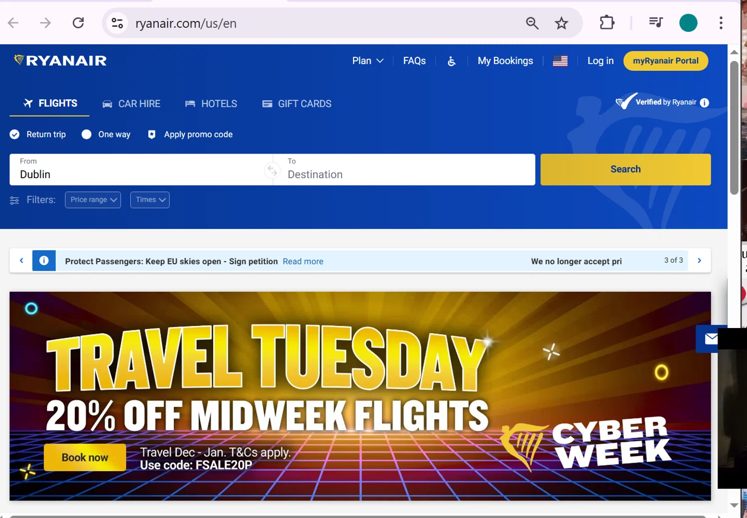 Ryanair Promo Codes - 15% Off w/Code Coupons Jan 2026