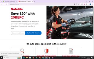 Safelite Promo Codes (10 Verified) - $20 Off w/Code Mar 2025