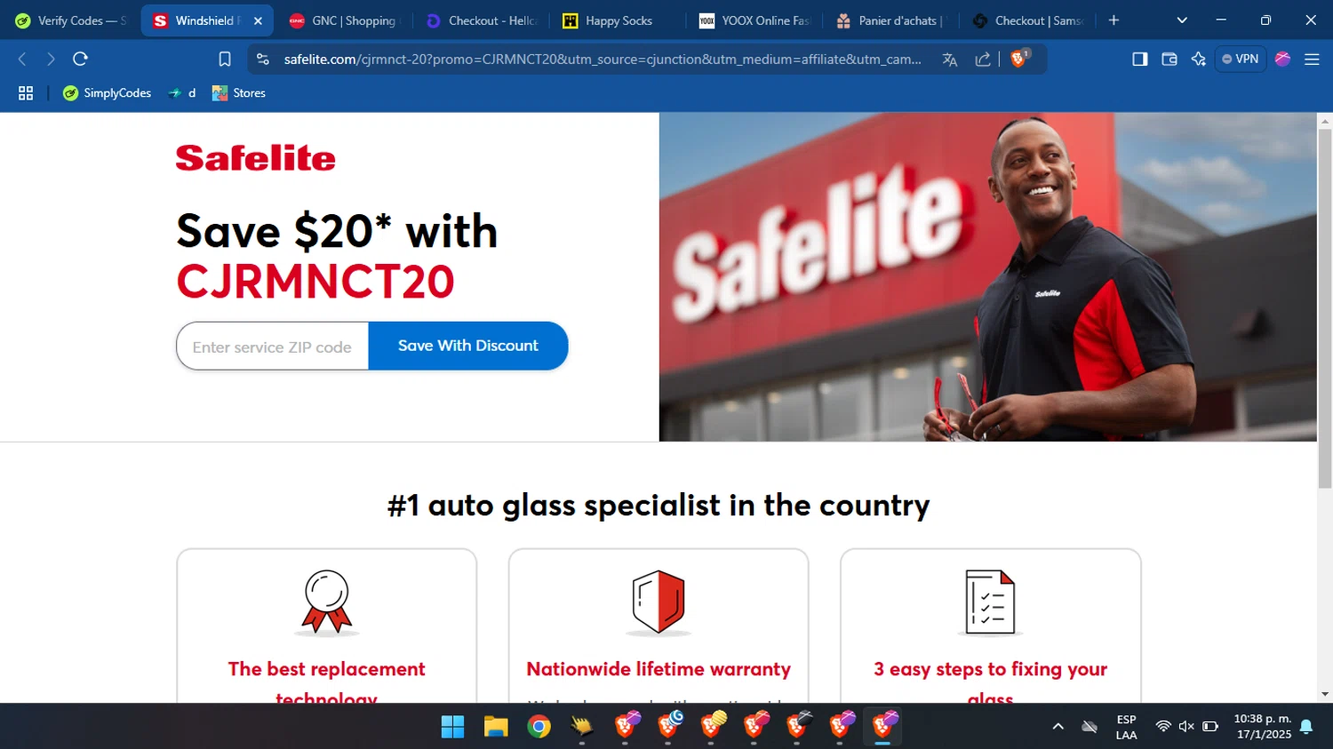 Safelite Promo Codes - $10 Off (4 Verified) Dec 2025