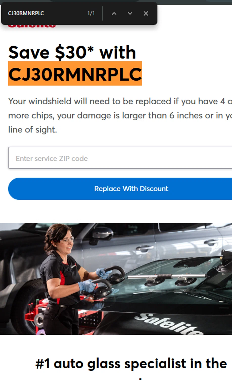 Safelite Promo Codes - $20 Off | January 2025