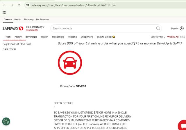 Safeway Discount Codes - $30 Off (2 Verified) Sep 2025