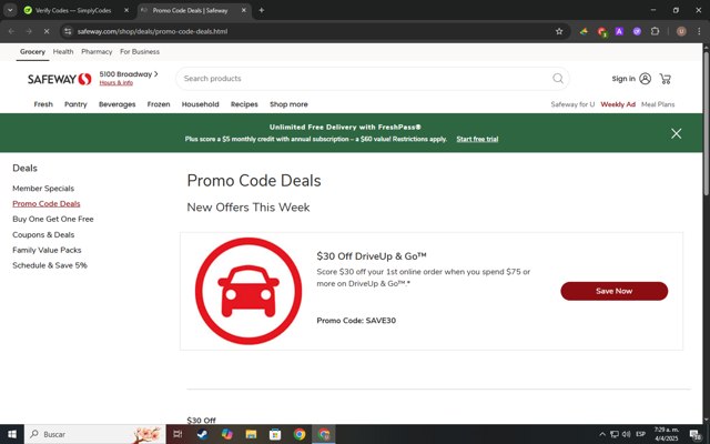 Safeway Discount Codes - $30 Off (3 Verified) May 2025