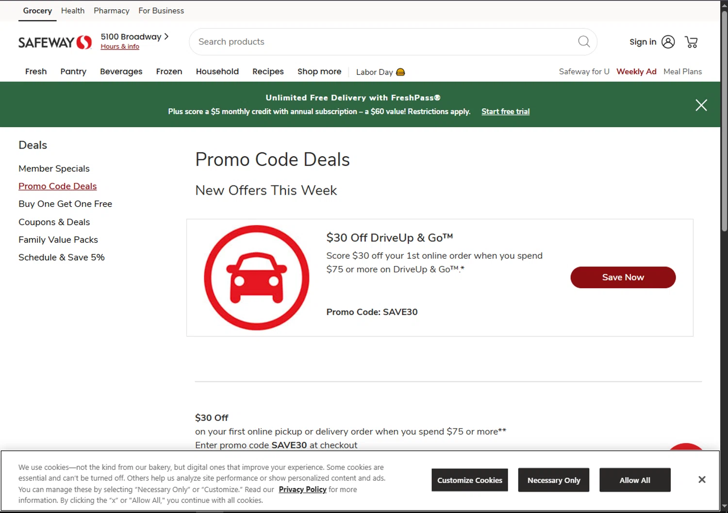 Safeway Discount Codes - $30 Off (2 Verified) Sep 2025