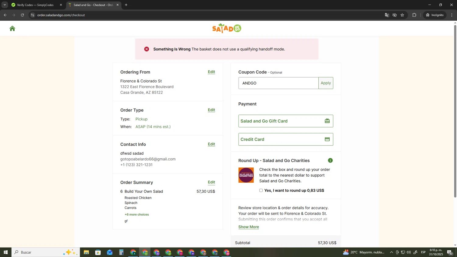 Salad and Go Sitewide Coupons & Discounts Dec 2025