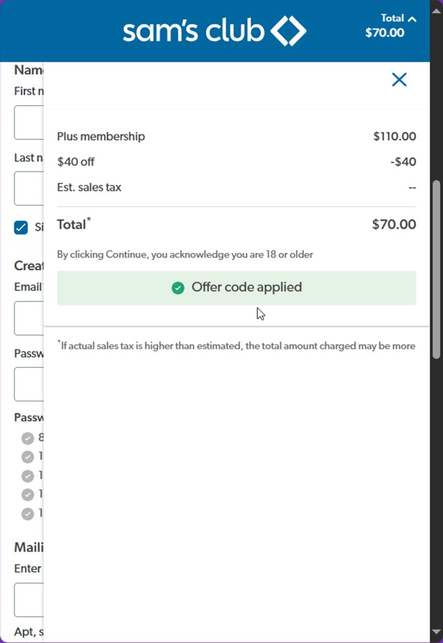 Sam's Club Promo Codes (4 Verified) - $40 Off Jun 2025